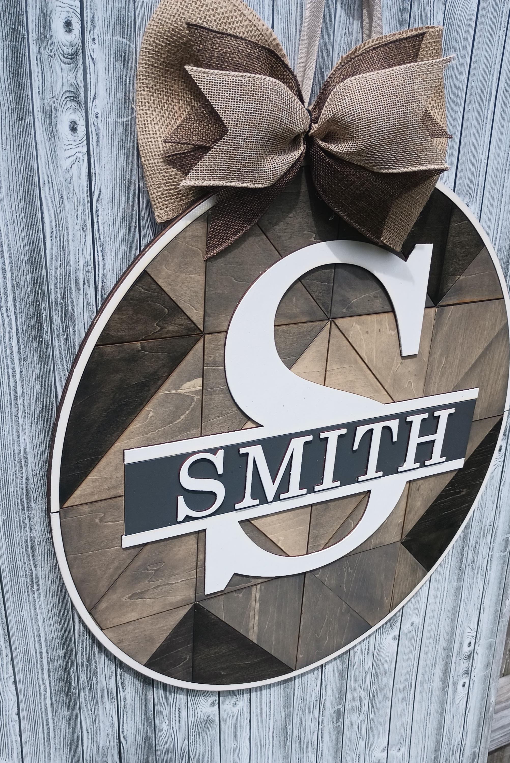Personalized Last Name Welcome Sign | 3D Wood Front Door Decor - Etsy