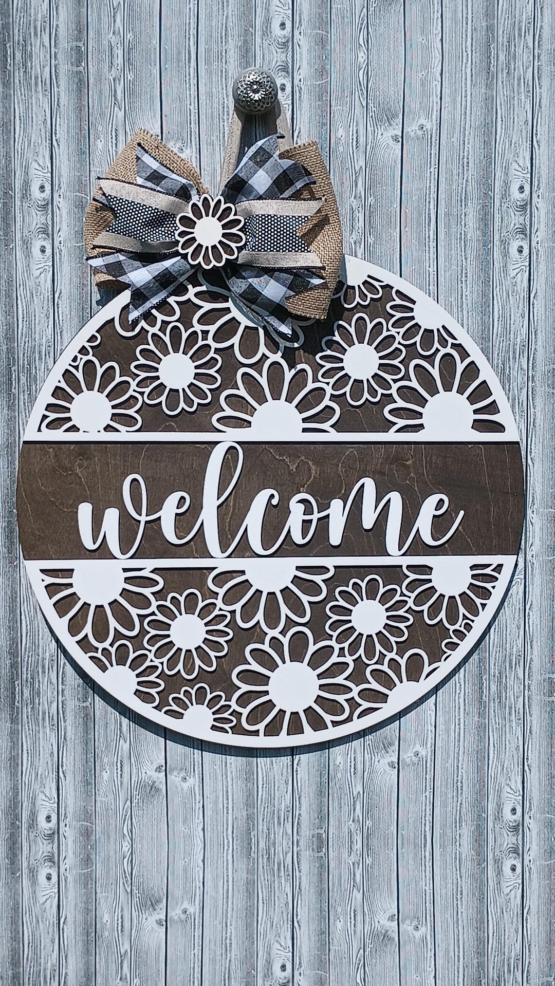 Daisy Door Hanger – Floral Welcome Sign for Front Door - Etsy