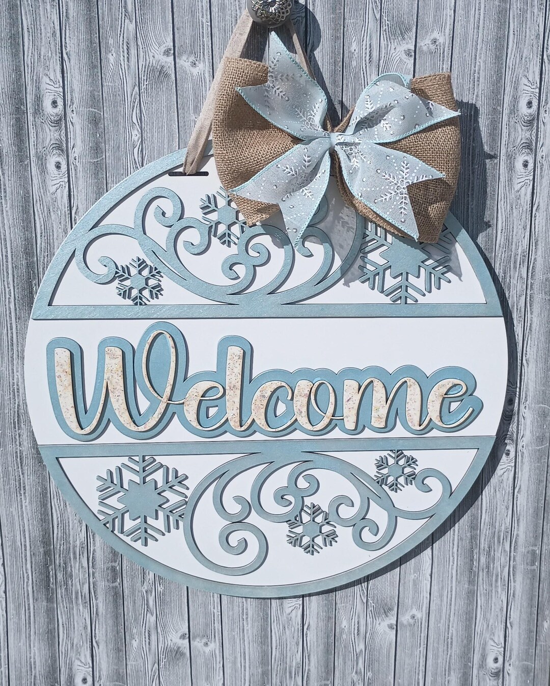 Winter Front Door Decor | Winter Wreath | Front Door Hanger | Wood Door ...