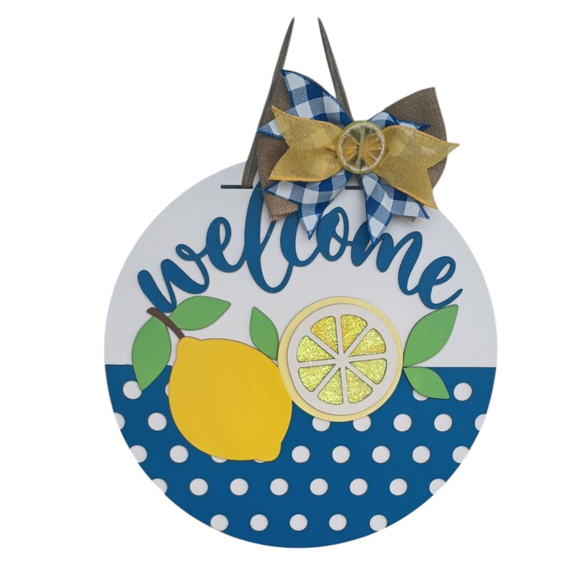 Lemon Welcome Sign – Summer Front Door Decor or Housewarming Gift Idea ...