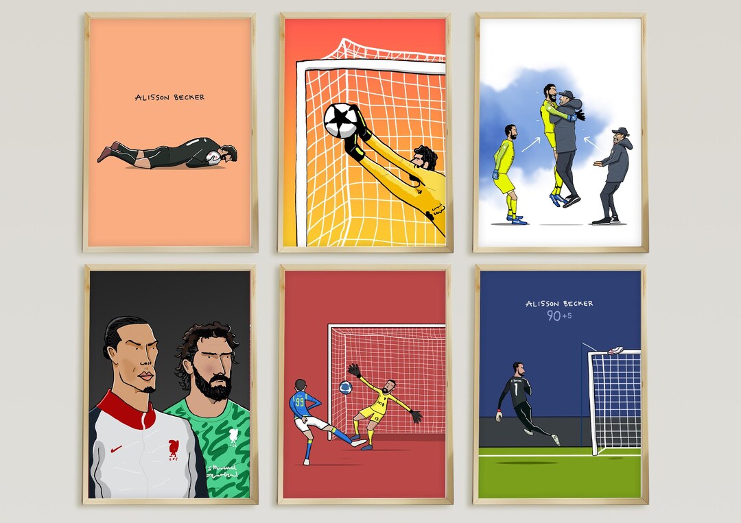 Alisson Becker Liverpool FC Art Print Collection: Football Goalkeeper ...