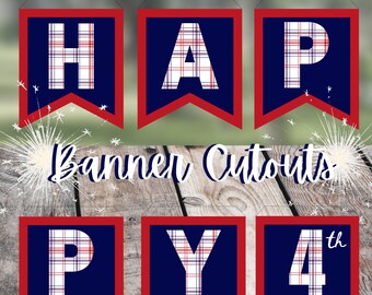 Printable 4th of July Banner. Happy 4th of July Happy - Etsy