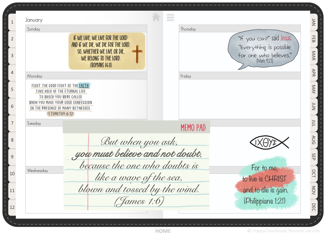Bible Verses Digital Stickers - Hand Drawn, Pre-cropped Pngs, Goodnotes ...