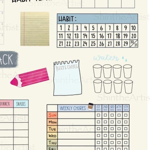 PLAN TRACK, Digital Stickers - Hand Drawn, Pre-cropped Pngs, Goodnotes ...
