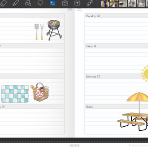 PICNIC BBQ, Digital Stickers - Hand Drawn, Pre-cropped Pngs, Goodnotes ...