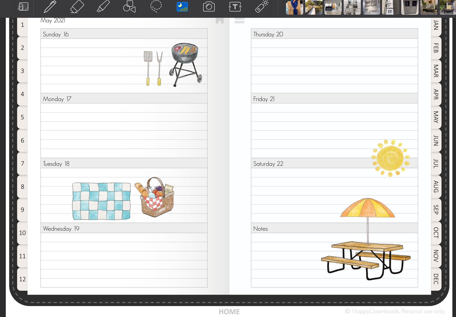 PICNIC BBQ, Digital Stickers - Hand Drawn, Pre-cropped Pngs, Goodnotes ...