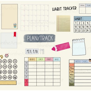 PLAN TRACK, Digital Stickers - Hand Drawn, Pre-cropped Pngs, Goodnotes ...