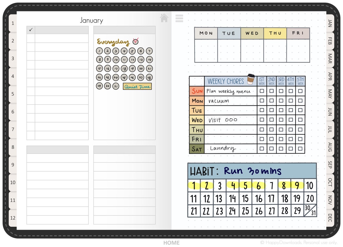 PLAN TRACK, Digital Stickers - Hand Drawn, Pre-cropped Pngs, Goodnotes ...