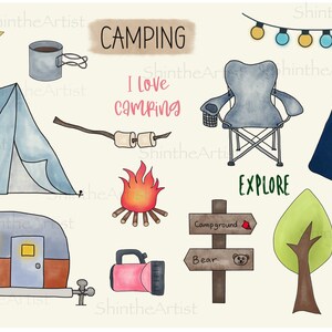 CAMPING, Digital Stickers - Hand Drawn, Pre-cropped Pngs, Goodnotes ...