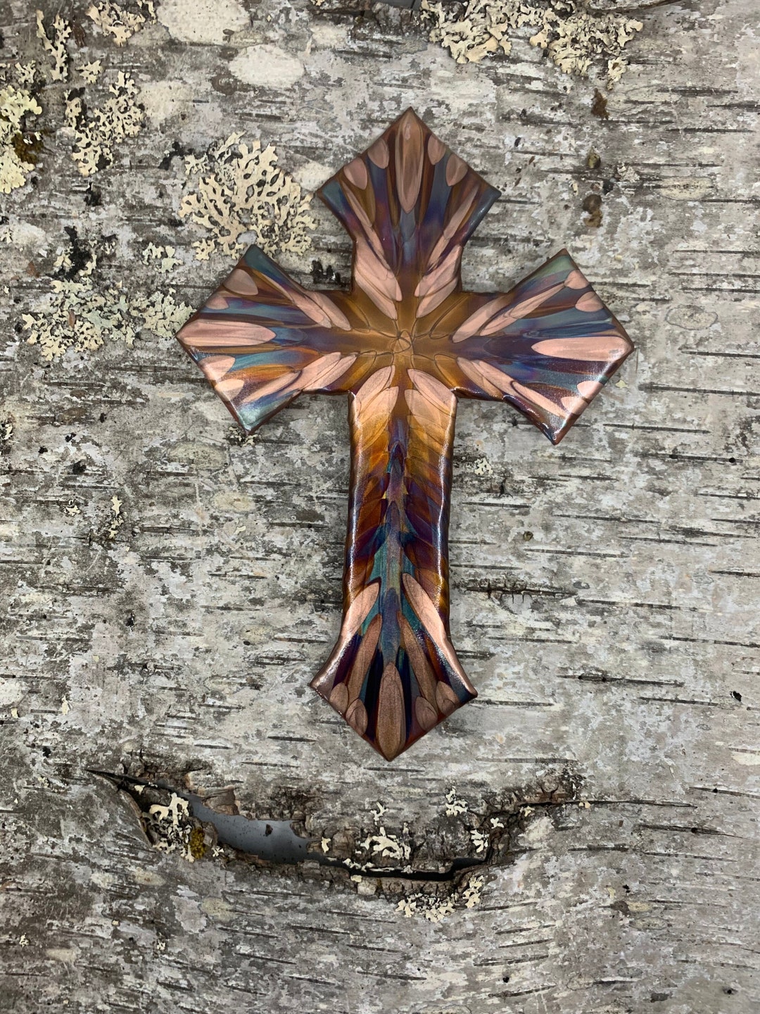 Ornate Copper Cross 8 for Wall. Flamecolored Copper Christian Medium/4 ...