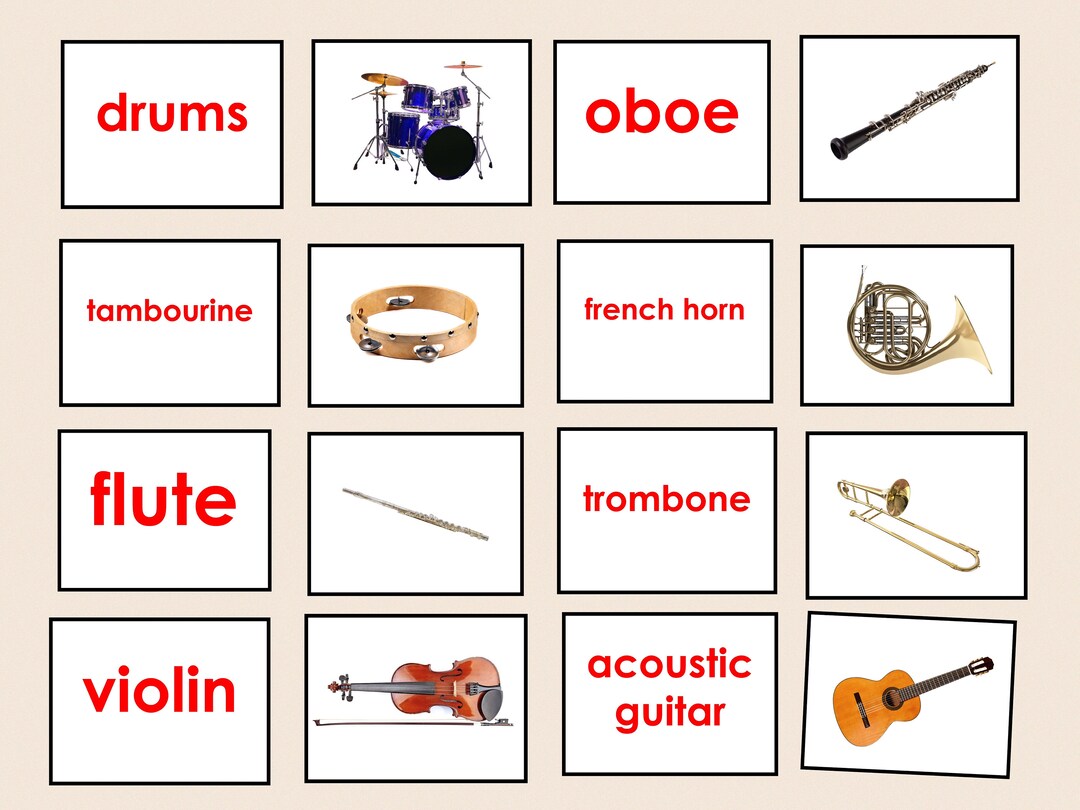 Baby. Toddler Learning English Flashcards, Musical Instruments ...