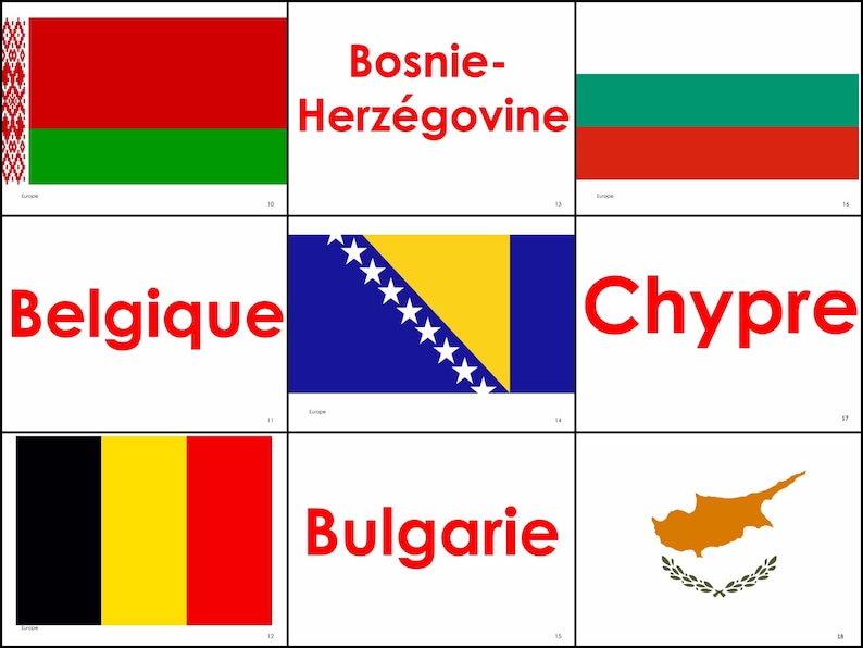 World Flags in French. DIGITAL DOWNLOAD. Preschools, Toddlers. A4 Flash ...