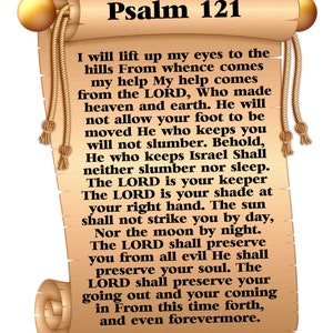 Psalm 121. Full Text Bible Poster Prints. Bible Gifts for Friends and ...
