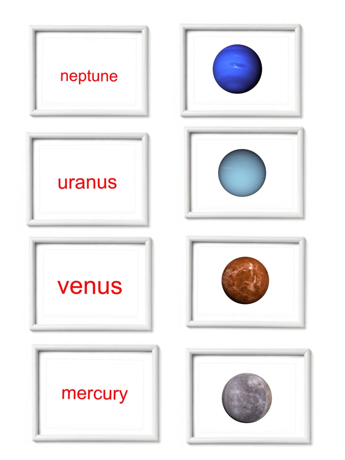 The Solar System Learning Cards. Planets Printable Flashcards. Science ...