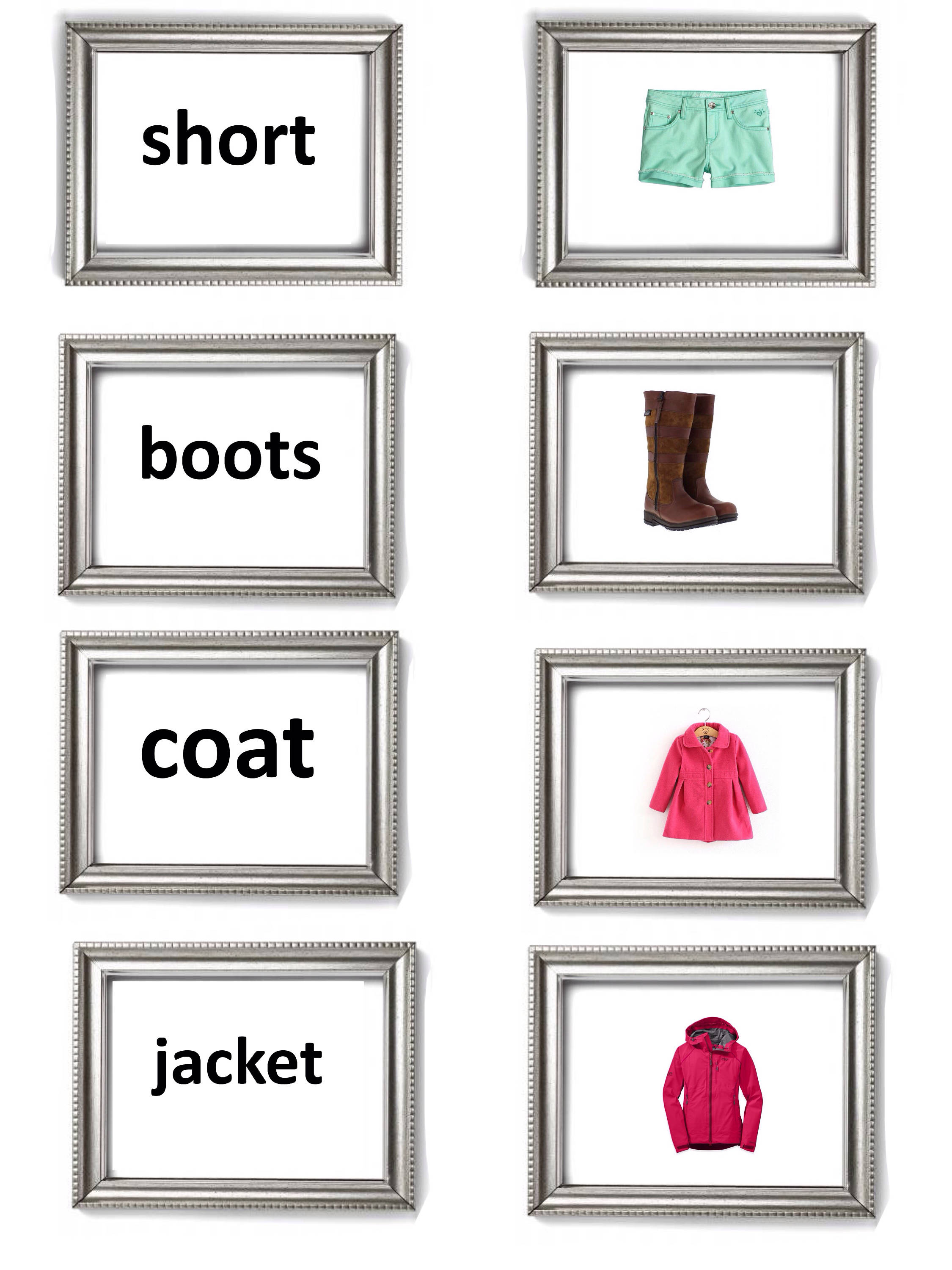 A4 PDF Flash Cards: Things at Home Flashcards. Clothes Flash Cards Set ...