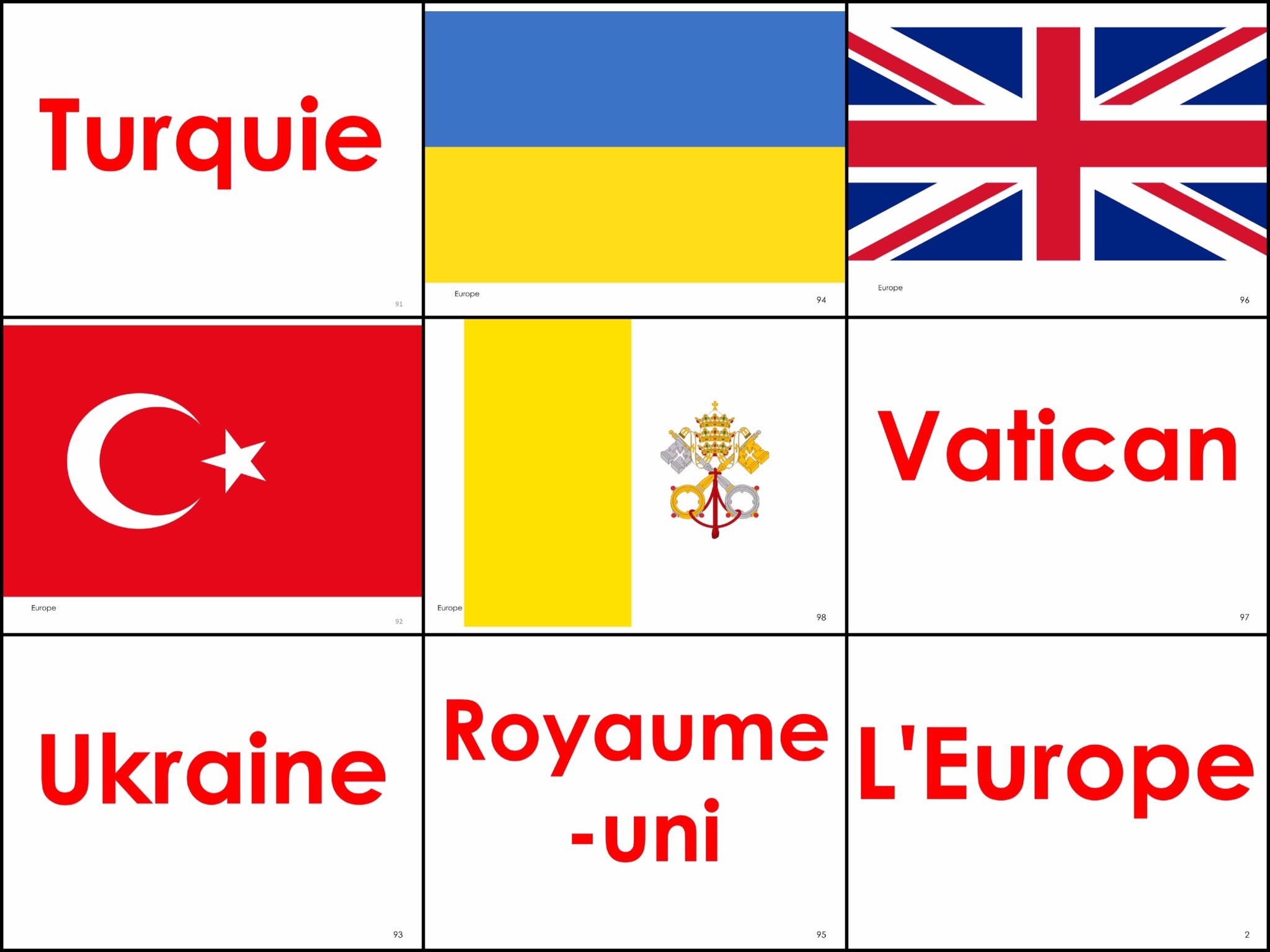World Flags in French. DIGITAL DOWNLOAD. Preschools, Toddlers. A4 Flash ...