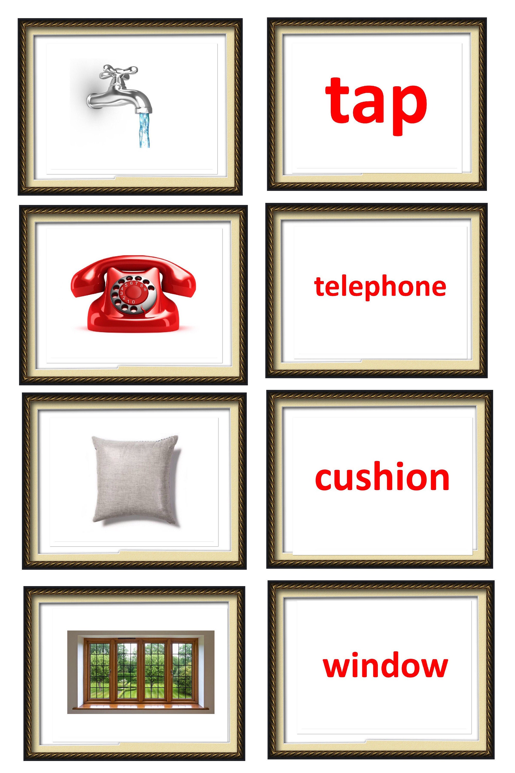 A4 PDF Flash Cards: Things at Home Flashcards. Household Items Flash ...