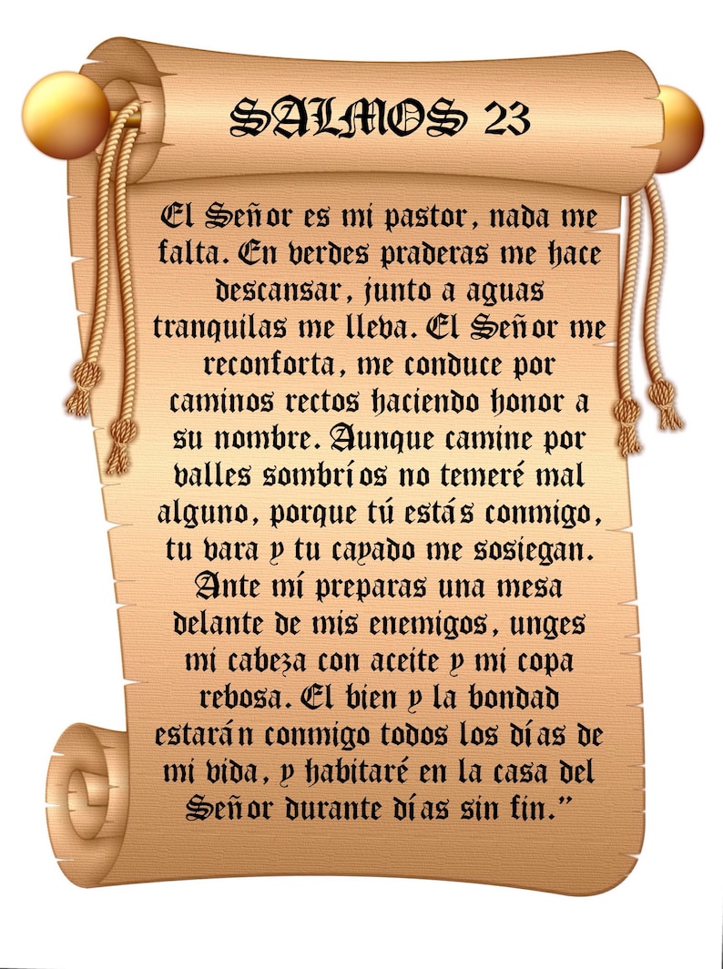 Salmos 23 Printable Psalm 23 In Spanish The Lord Is My Etsy