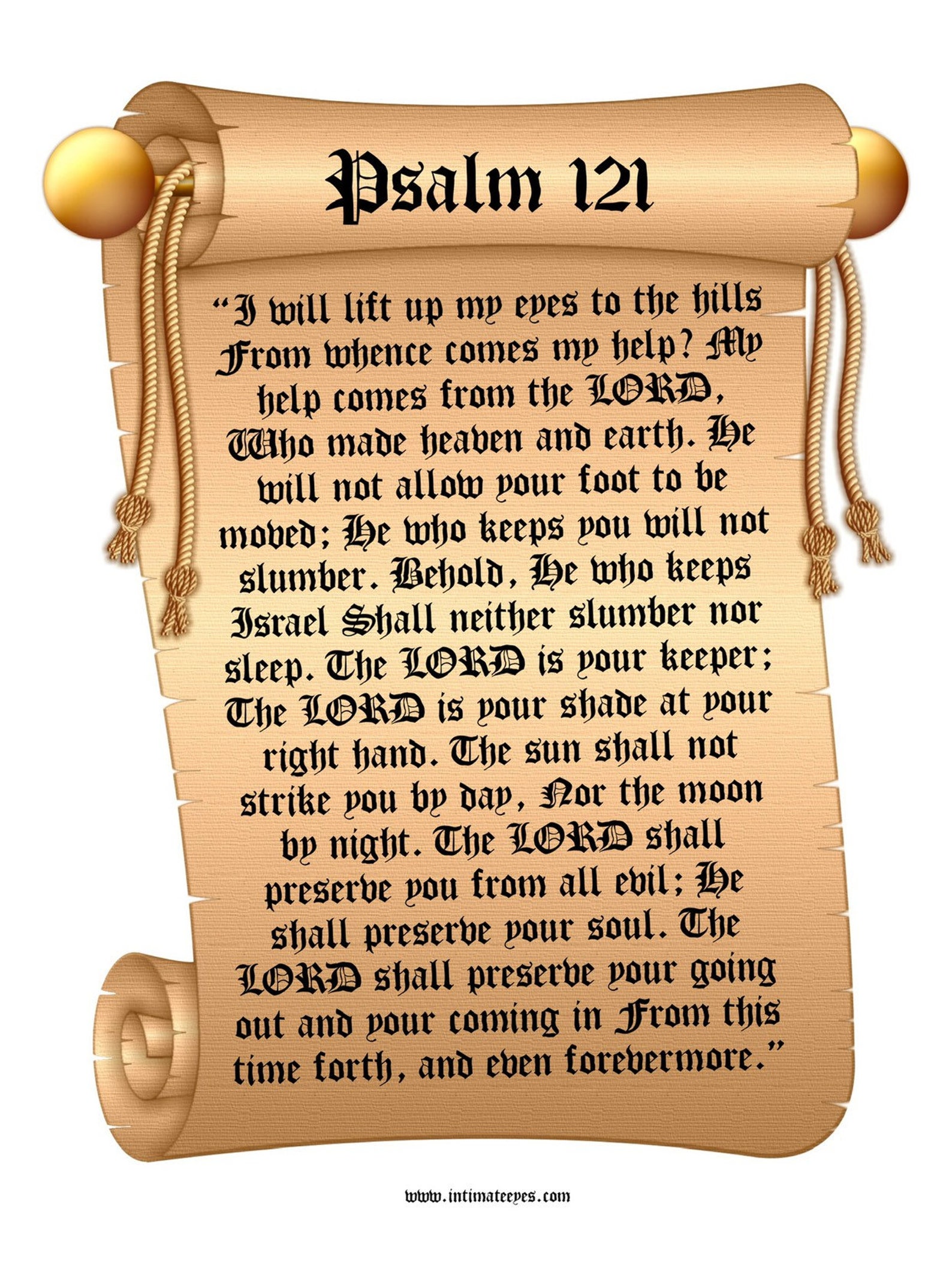 Psalm 121. Full Text Bible Poster Prints. Bible Gifts for Friends and ...