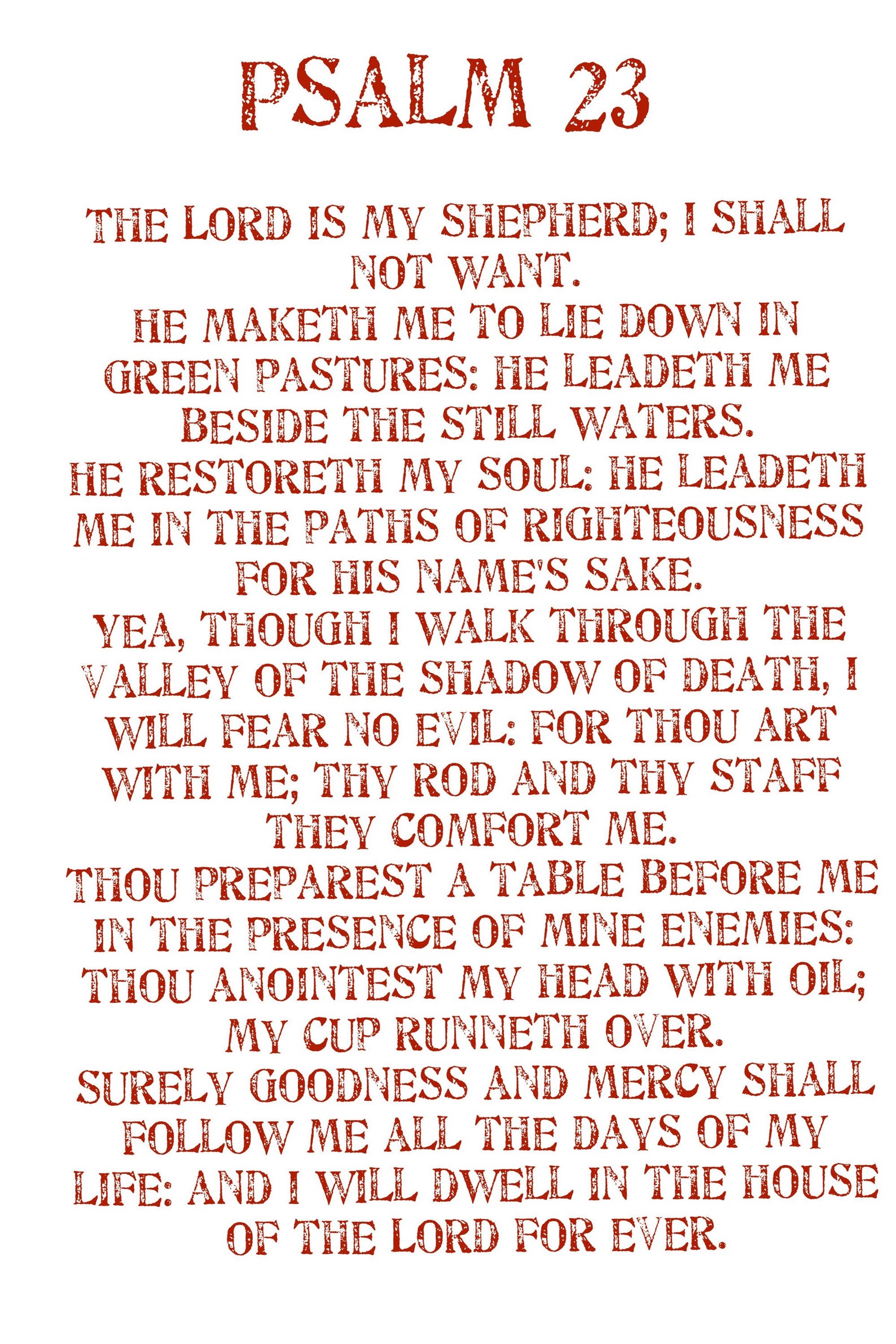 A7 Psalm 23 Prayer Cards. 100 Cards in Set: Professionally - Etsy