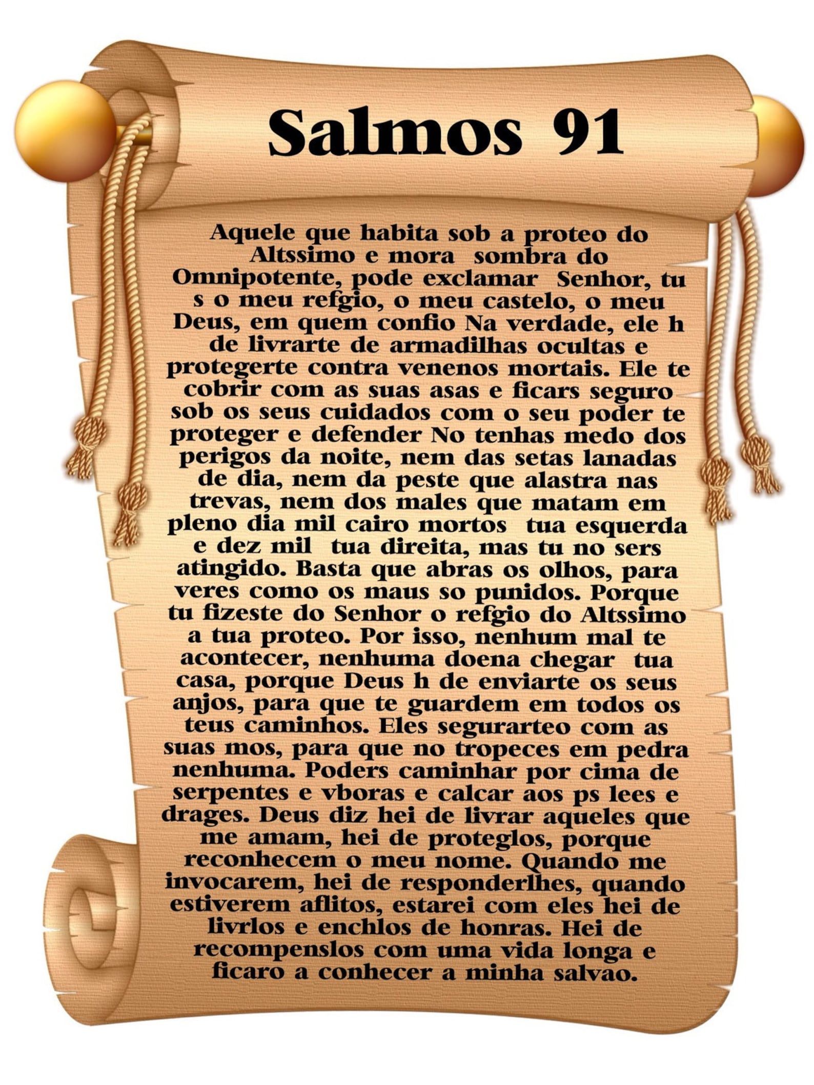 Salmos 91 Printable in Spanish. Salmos 91 Scroll Prints Available in ...