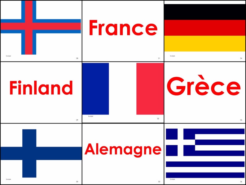 World Flags in French. DIGITAL DOWNLOAD. Preschools Toddlers. - Etsy