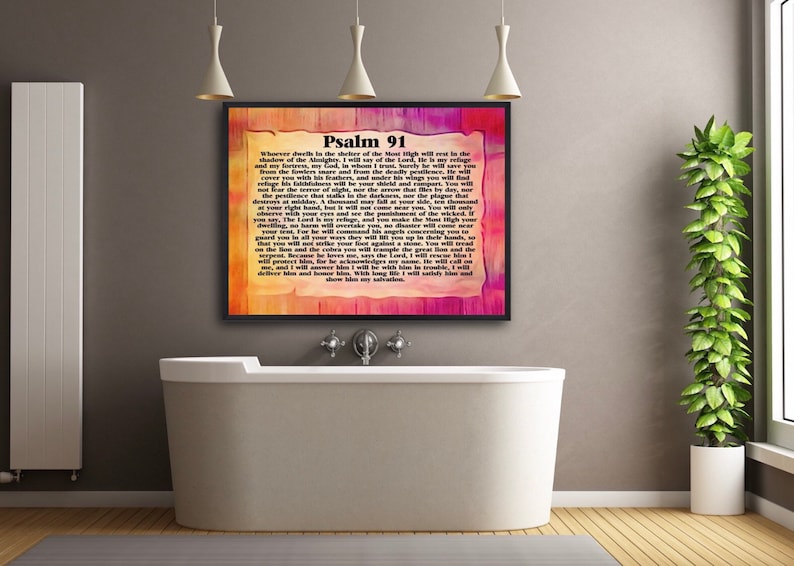 NIV Psalm 91 Poster. Large Psalm 91 Prayer Card. Large 33.1 X 23.4 ...