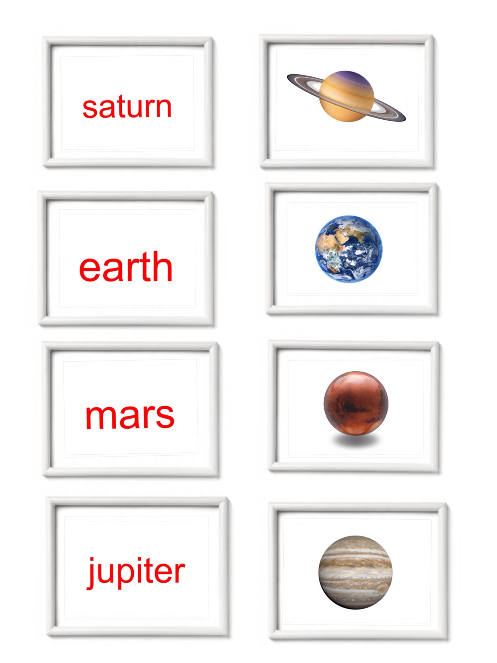 The Solar System Learning Cards. Planets Printable Flashcards. Science ...