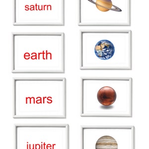 The Solar System Learning Cards. Planets Printable Flashcards. Science ...
