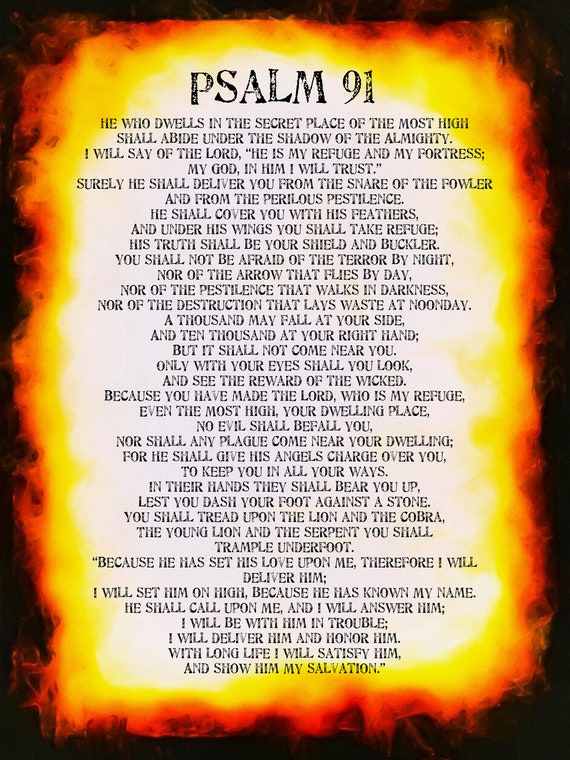 Psalm 91 NKJV NkJV Psalm 91 Poster Download Etsy