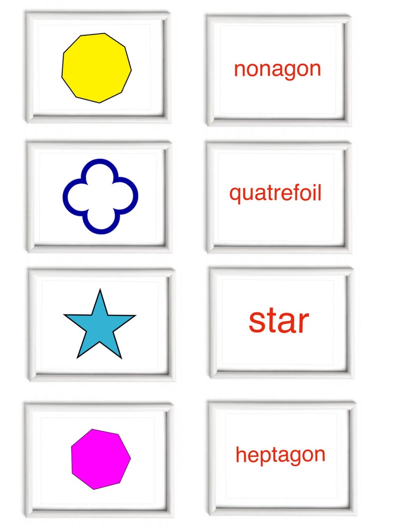 A4 Alphabet Flash Cards. Shapes Flash Cards. Baby Learning Cards. Glenn ...