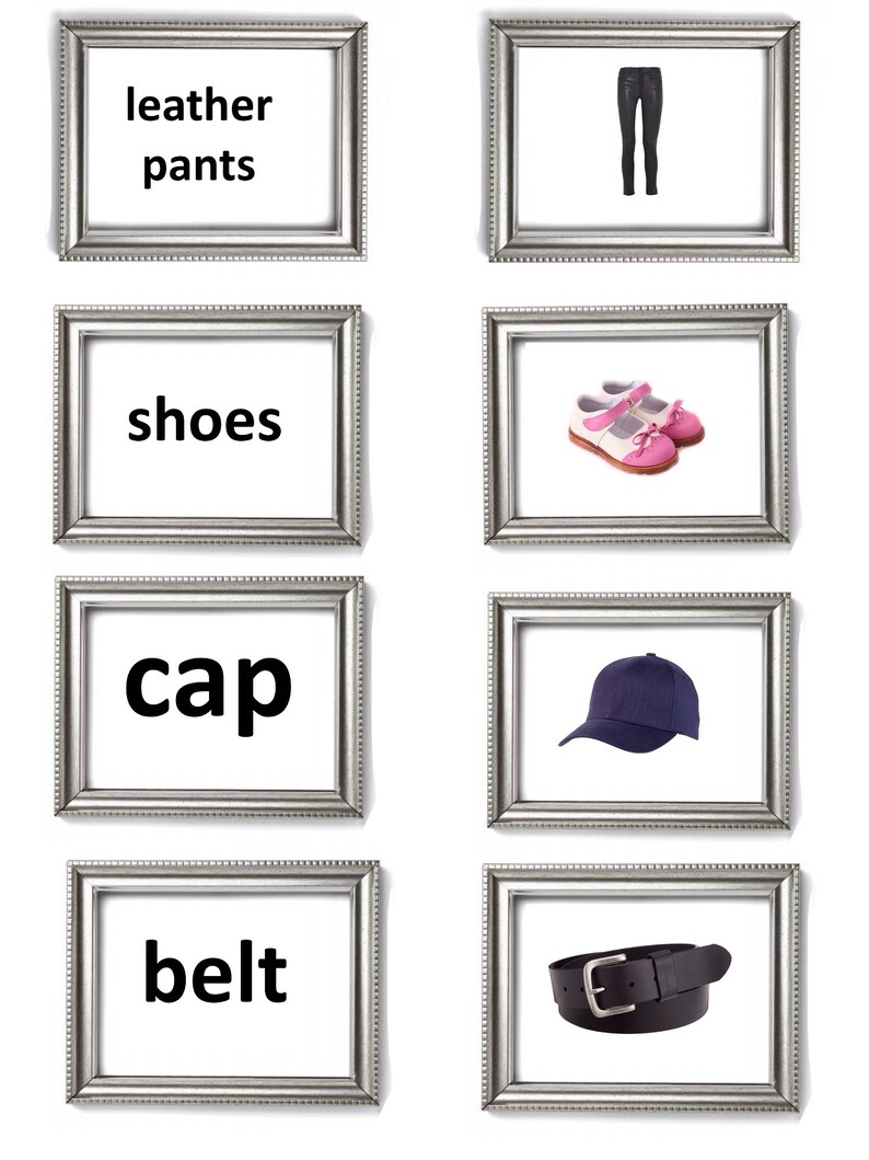 A4 PDF Flash Cards: Things at Home Flashcards. Clothes Flash Cards Set ...