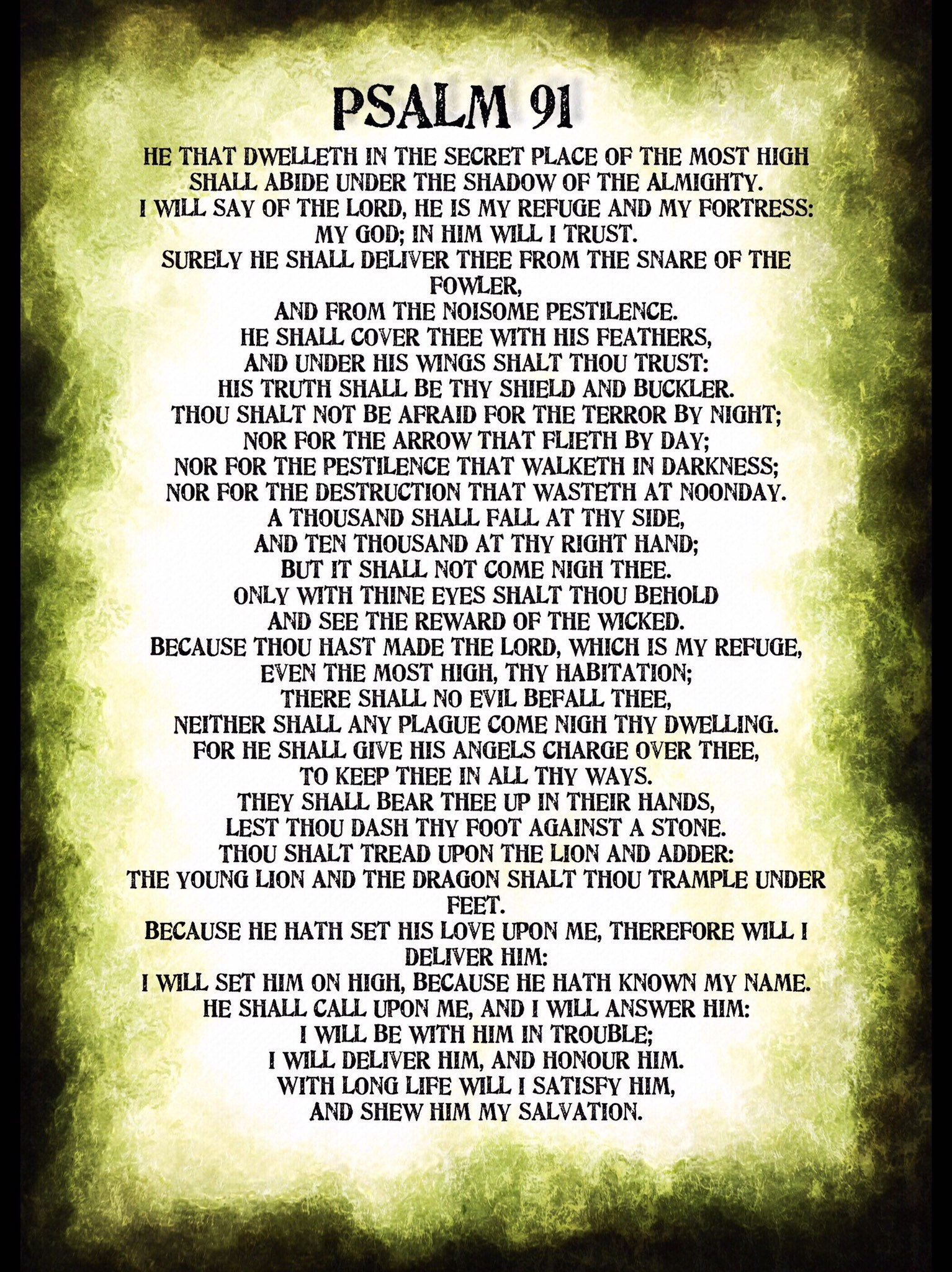 Psalm 91 Wall Art. Psalm 91 Protection Prayer Bible Poster. 8 - Etsy UK