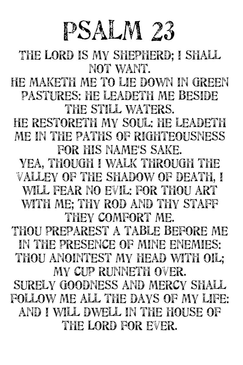 A7 Psalm 23 Prayer Cards. 100 Cards in Set: Professionally - Etsy