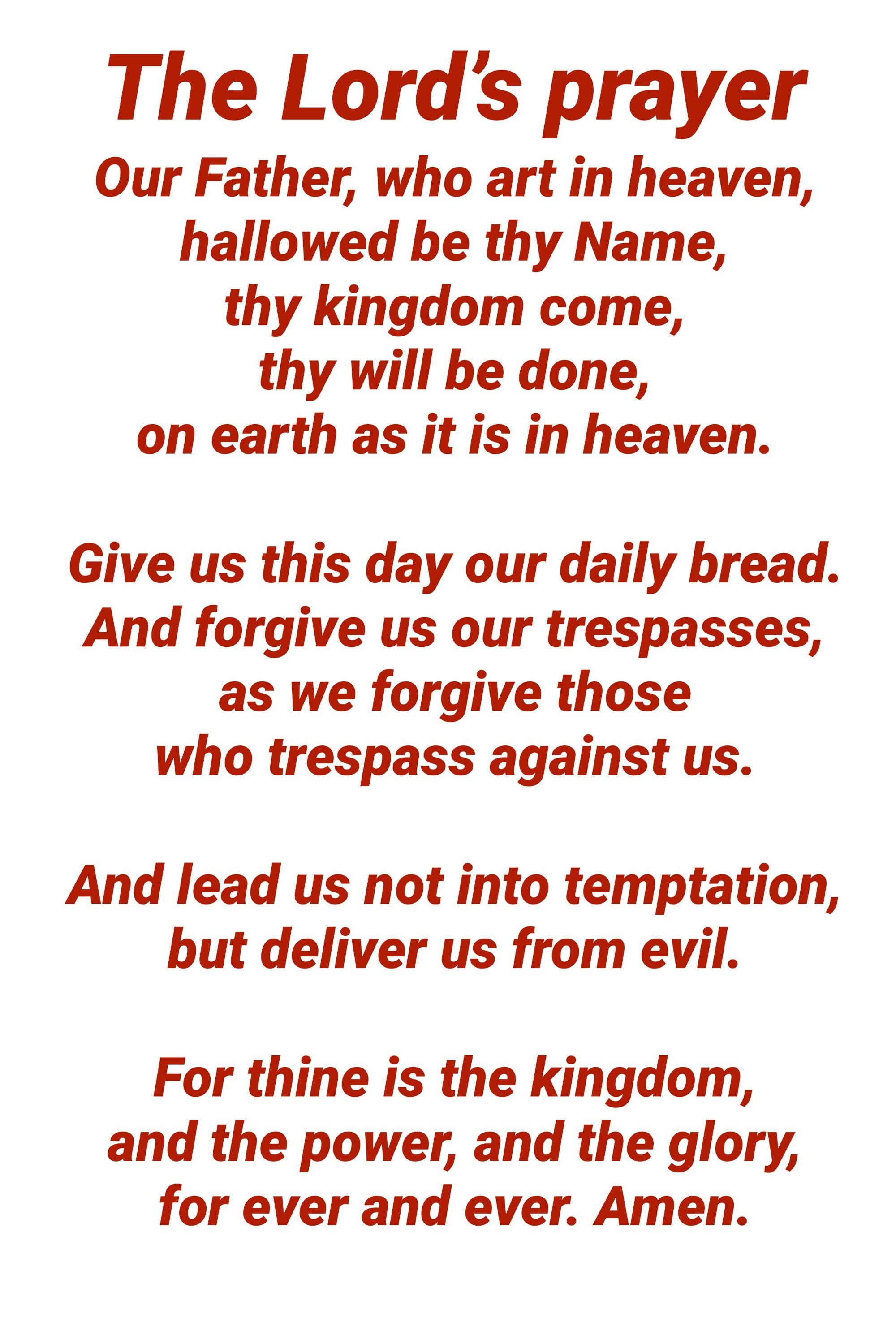 The Lord's Prayer wallet size prayer cards A7 Size. 100 | Etsy