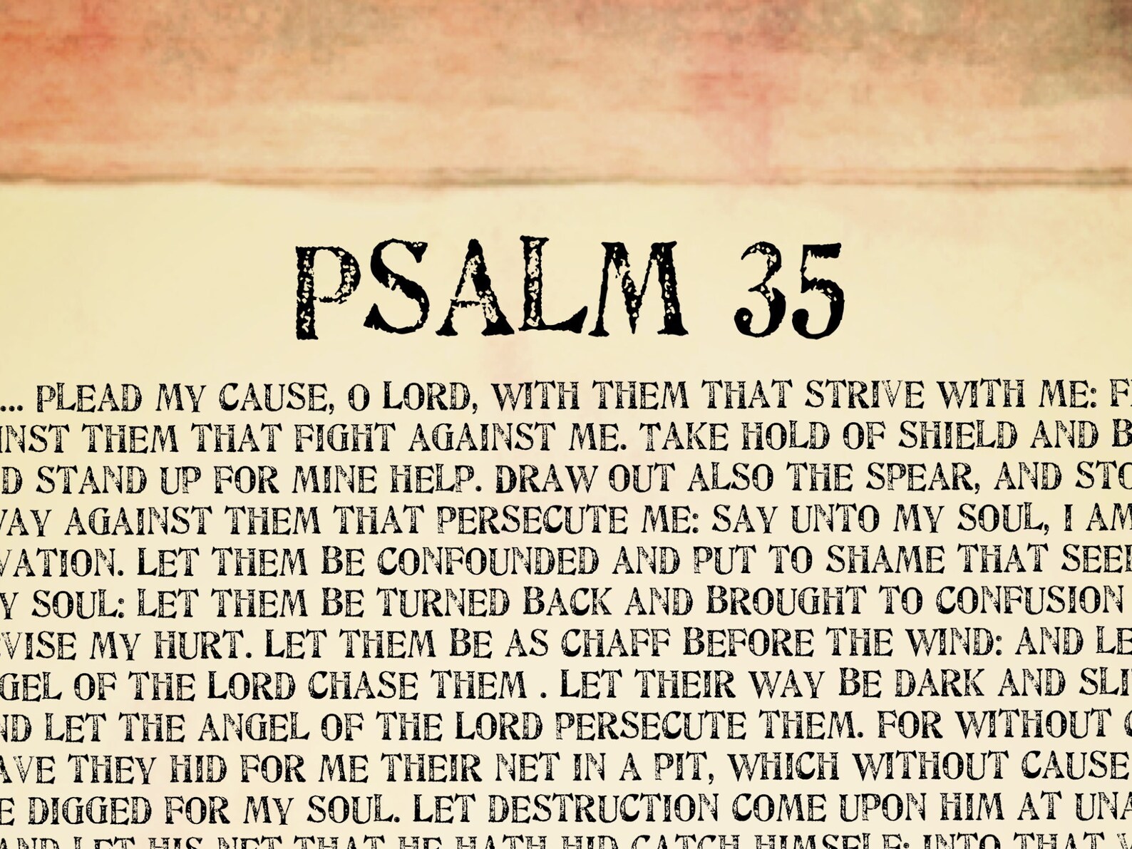Psalm 35 Poster Printable Bible Prayer Cards Bible Pdf Etsy