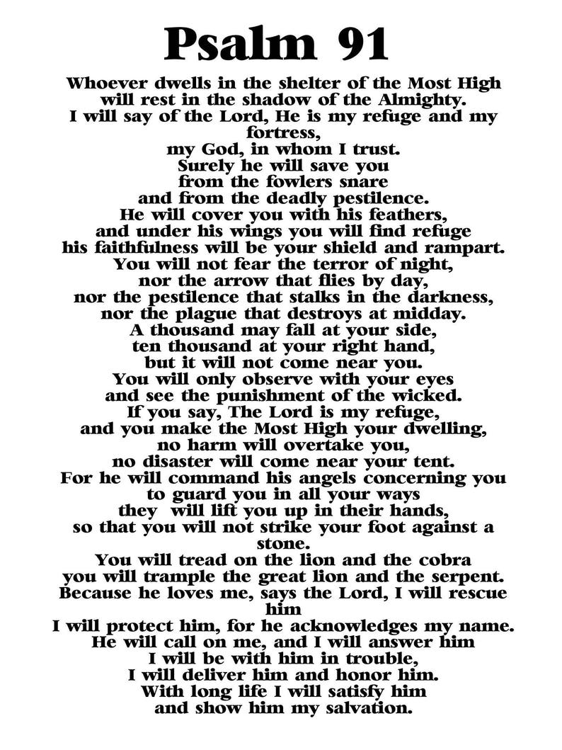 NIV Psalm 91 Prayer Cards Credit Card Size Professionally Printed NIV Psalm 91 Prayer Cards Credit Card Size Professionally Printed
