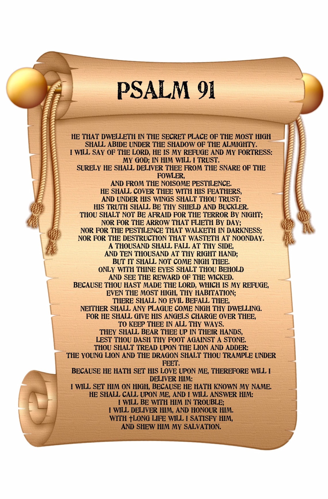 Psalm 91 Poster. A4 Bible Poster, "psalm 91" Scripture Wall Art, Wisdom ...