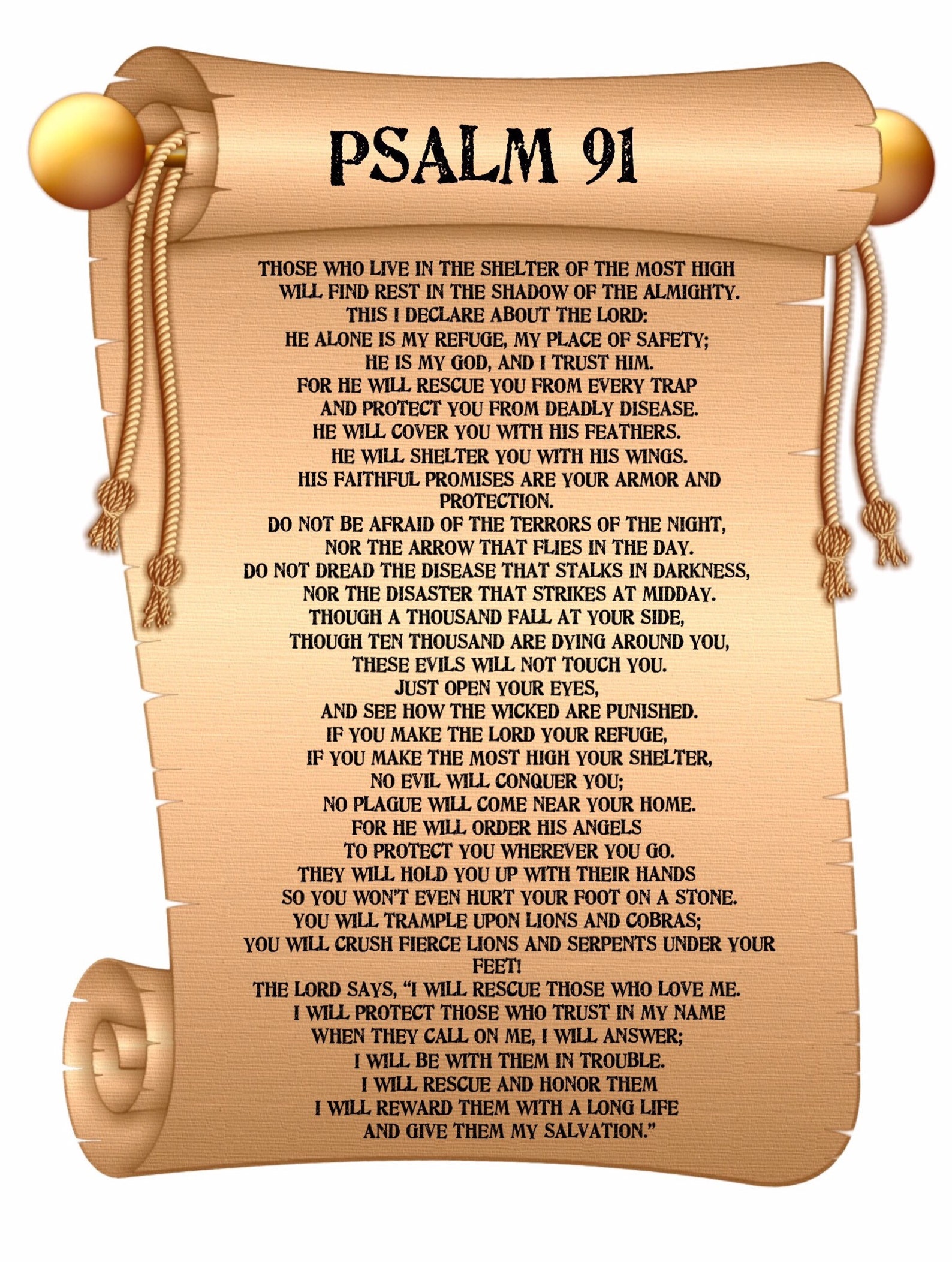 Psalm 91 Poster. A4 Bible Poster, "psalm 91" Scripture Wall Art, Wisdom ...