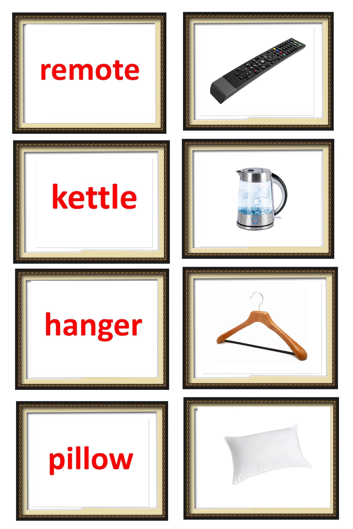A4 PDF Flash Cards: Things at Home Flashcards. Household Items Flash ...