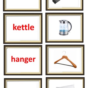 A4 PDF Flash Cards: Things at Home Flashcards. Household Items Flash ...