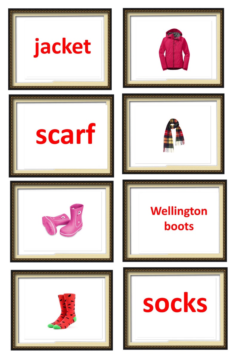 A4 PDF Flash Cards: Things at Home. Printable Flashcards. Clothes Flash ...