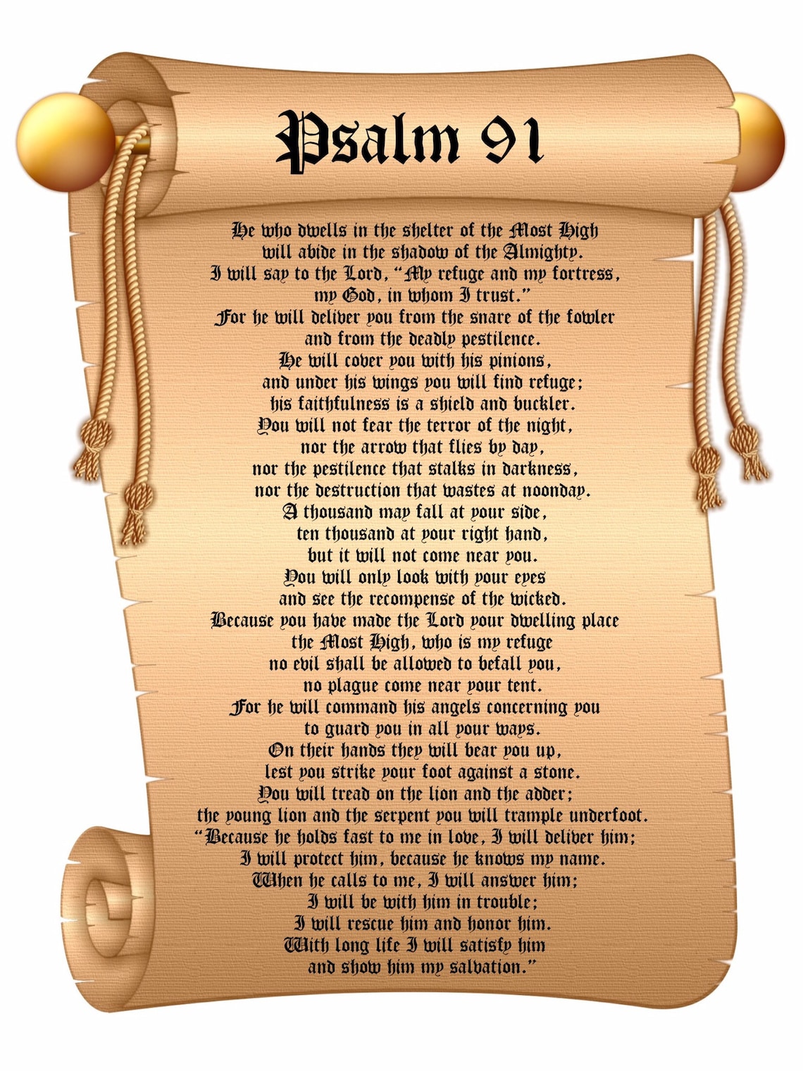 Psalm 91 prints. Tehillim 91. Torah Scroll Print. Tanakh | Etsy