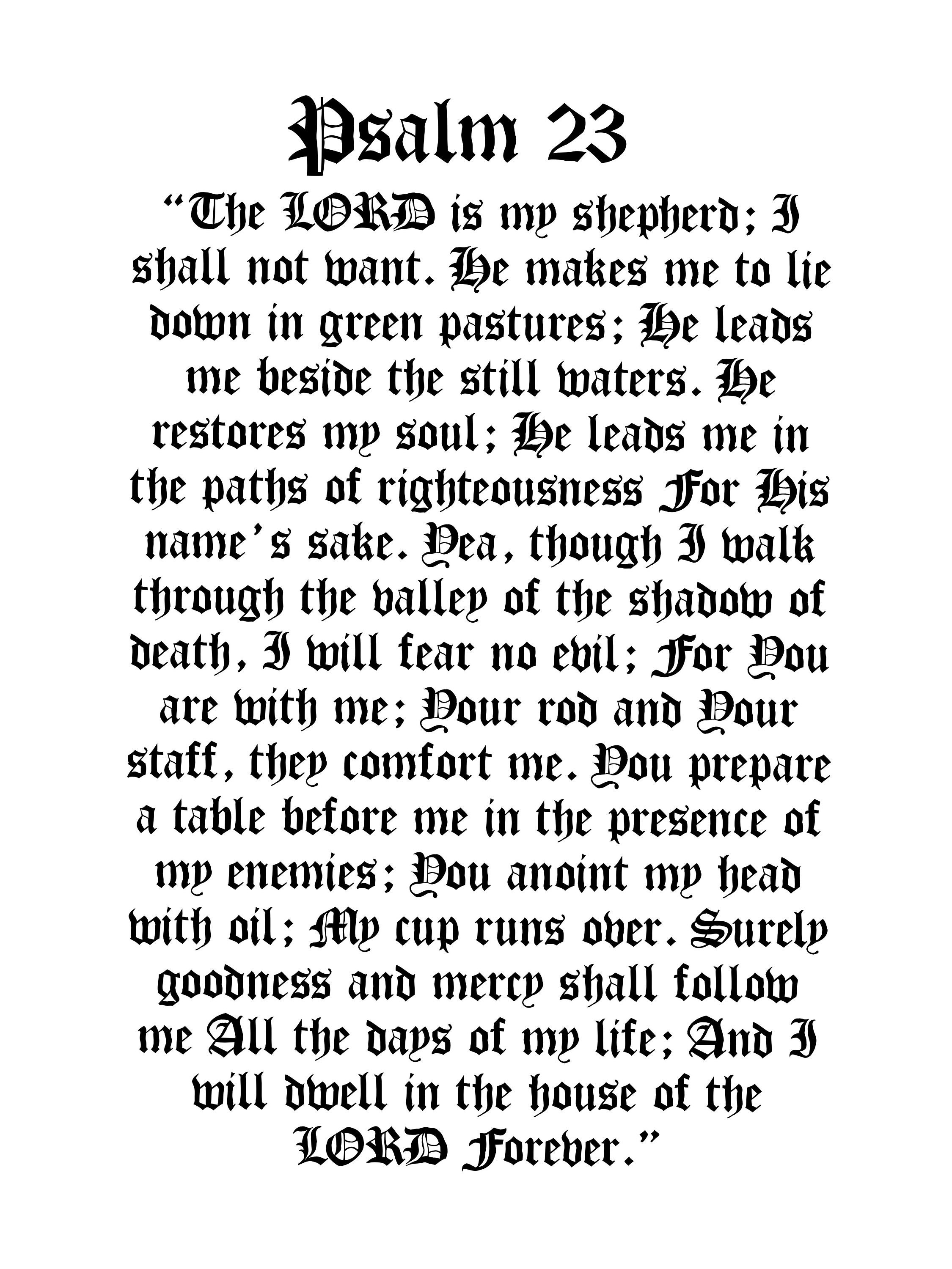 A7 Psalm 23 prayer cards. 100 cards in set: professionally | Etsy