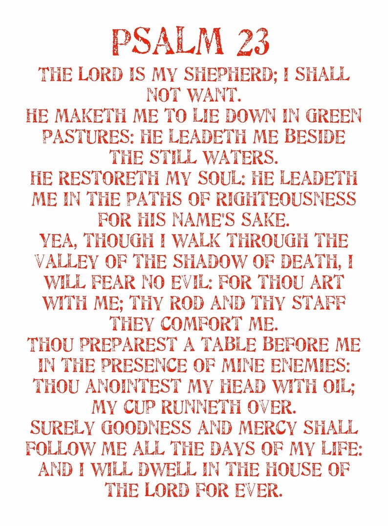 A7 Psalm 23 Prayer Cards. 100 Cards in Set: Professionally - Etsy