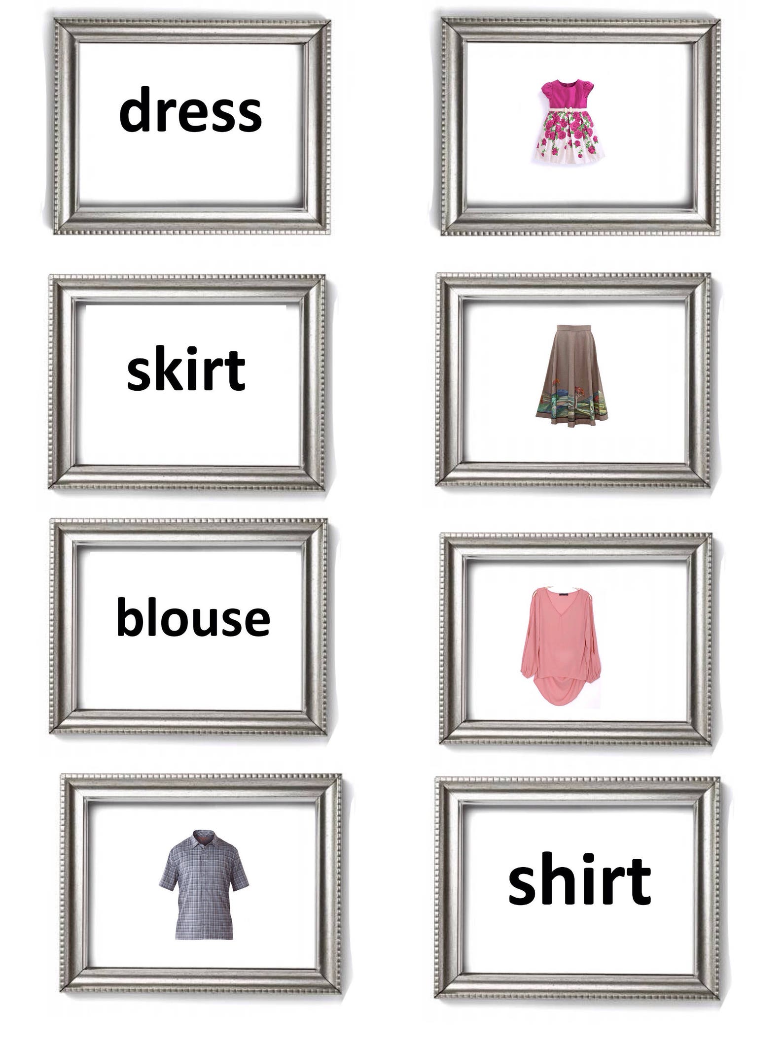 A4 PDF Flash Cards: Things at Home Flashcards. Clothes Flash Cards Set ...