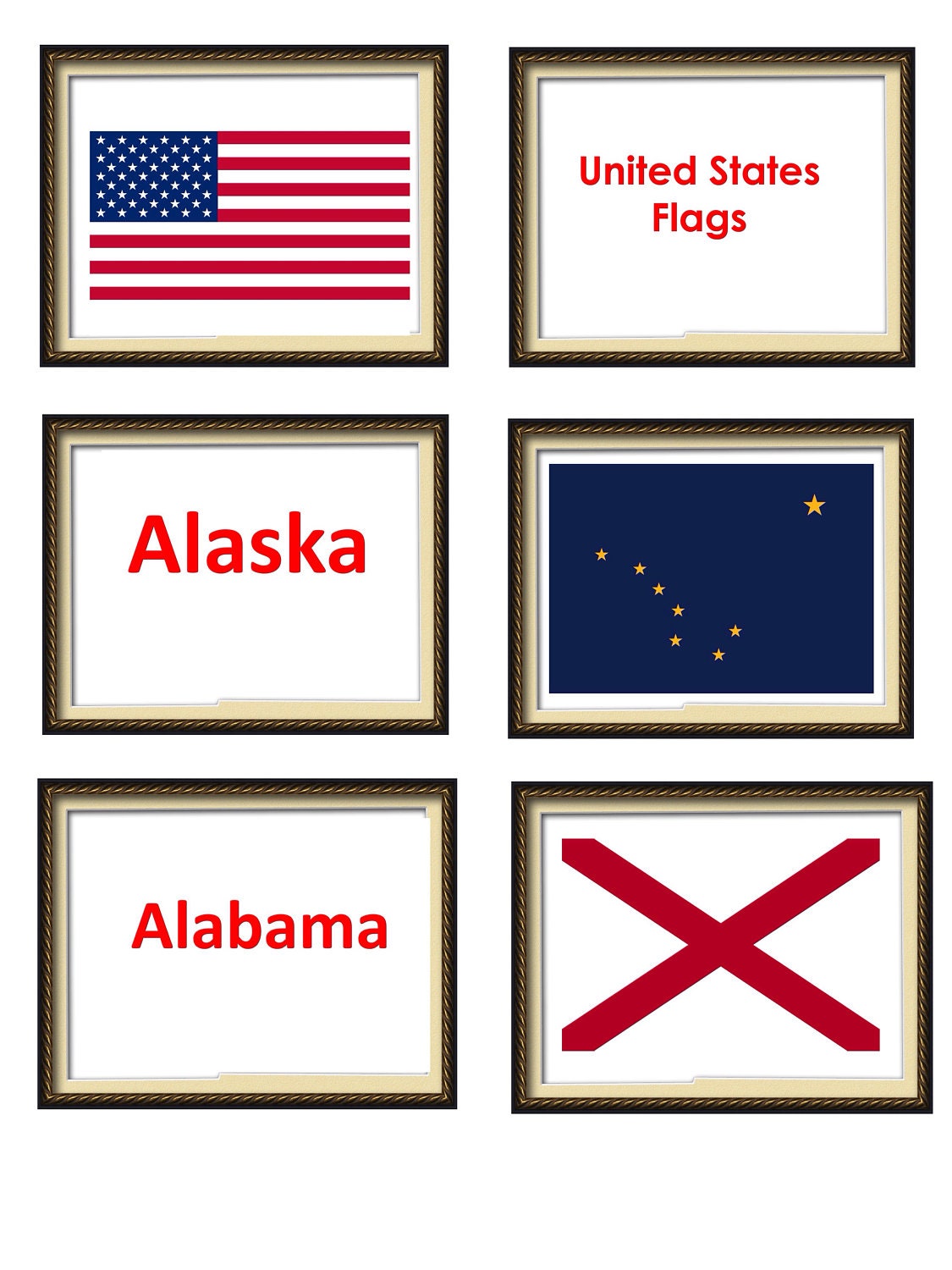 A4 Flash Cards. Printable Flags of the World. United States Flags Flash ...