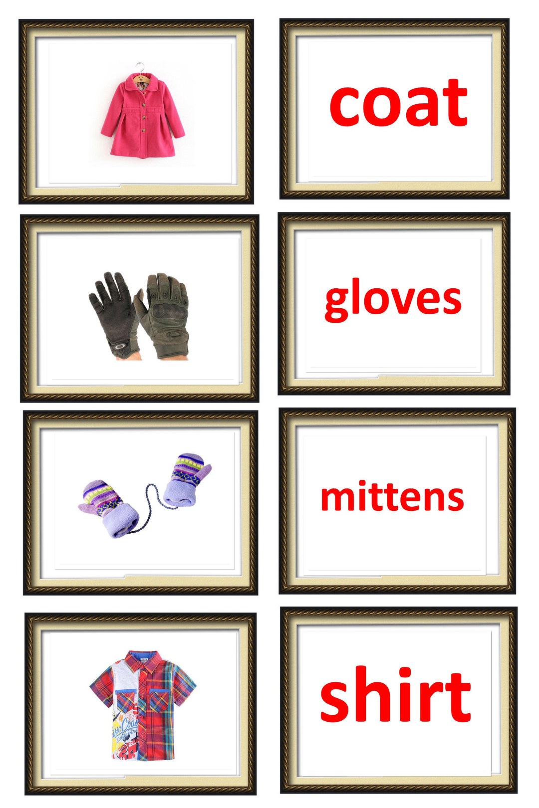 A4 PDF Flash Cards: Things at Home. Printable Flashcards. Clothes Flash ...