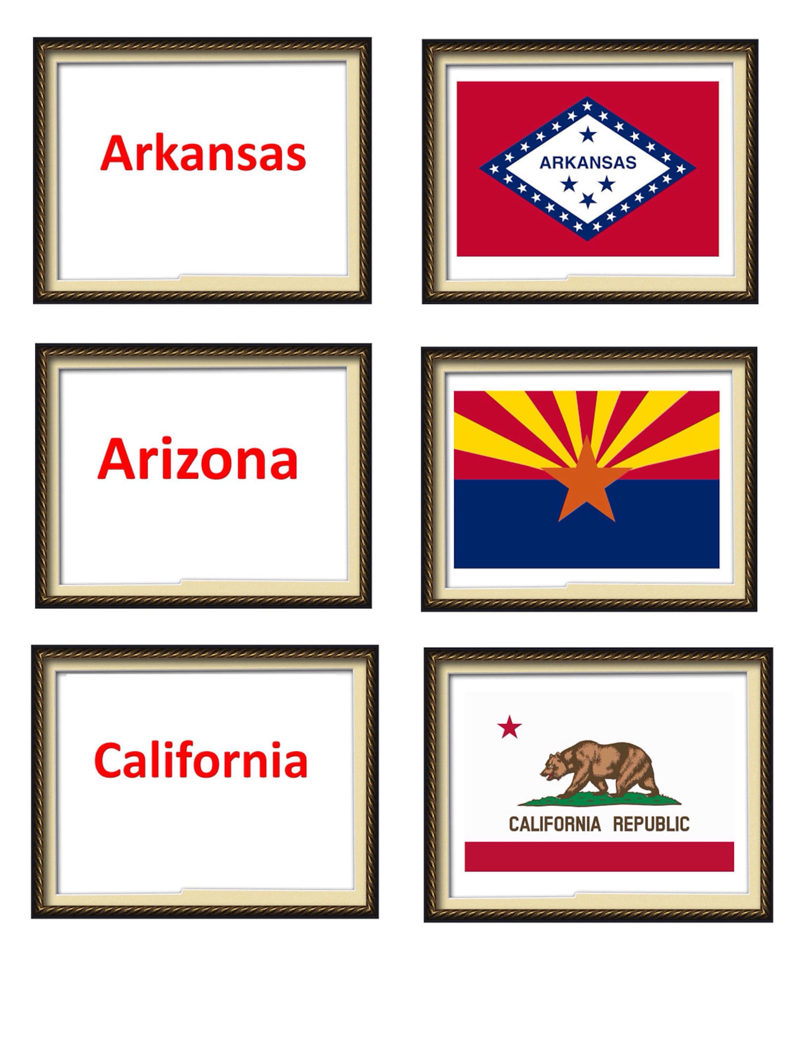 A4 Flash Cards. Printable Flags of the World. United States Flags Flash ...