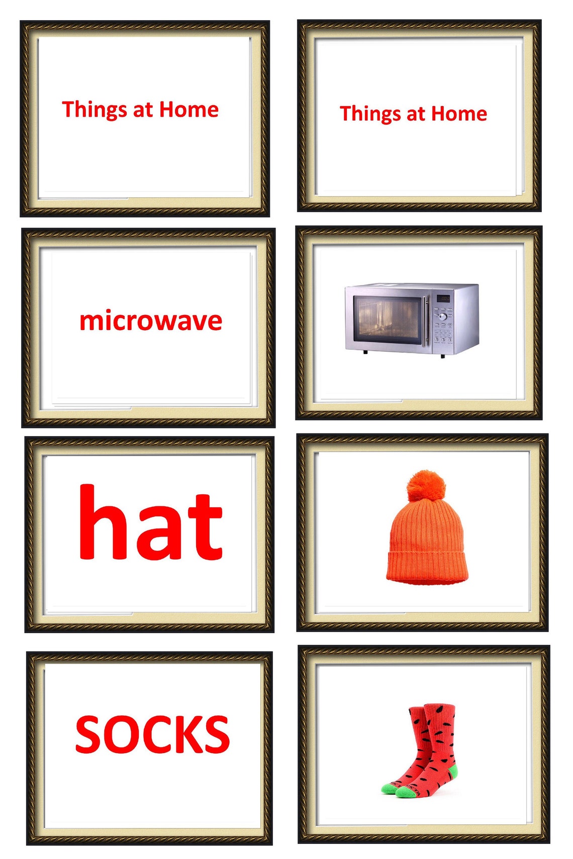 A4 PDF Flash cards: things at home flashcards. household items - Etsy ...